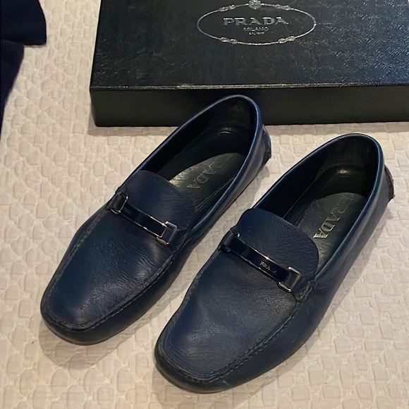 Prada | Shoes | Prada Milano Saffiano Mens Leather Driving Shoes | Poshmark